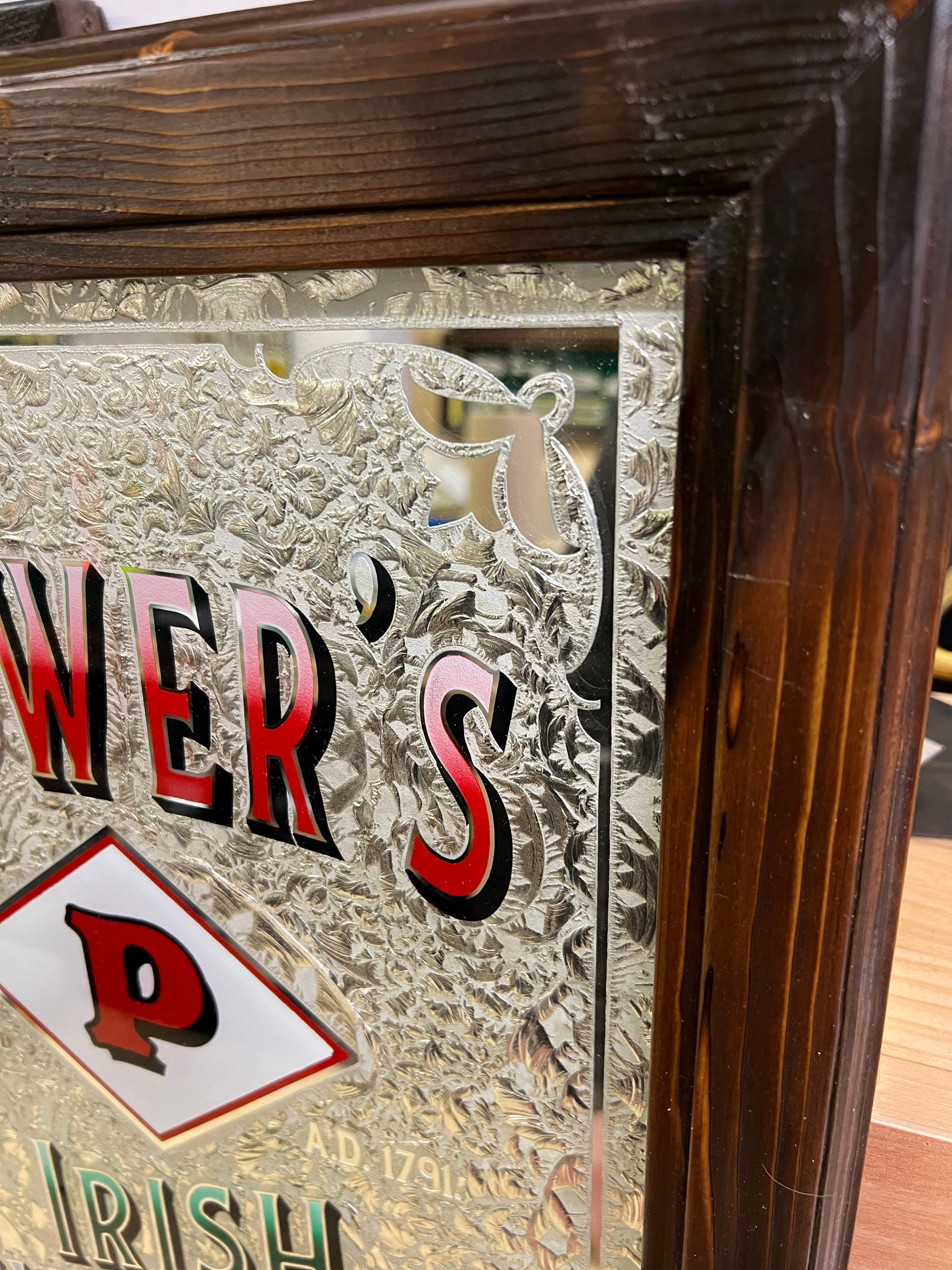 Powers Irish Whiskey Glue Chipped Mirror/glass Sign . - Etsy