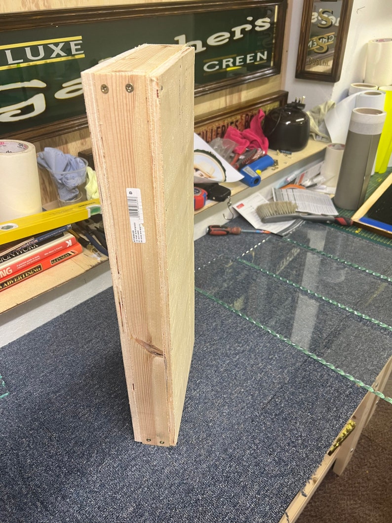 Vintage Style Reverse Painted and Glue Chipped Glass Sign - Etsy