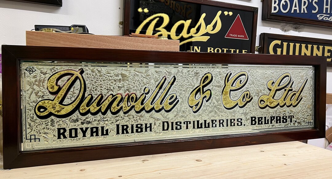Dunvilles Irish Whiskey , Glue Chipped Goldleaf Irish Pub/bar/mancave ...