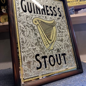 Guinness’s Stout , Reverse Painted , Glue Chipped Goldleaf Bar/pub ...