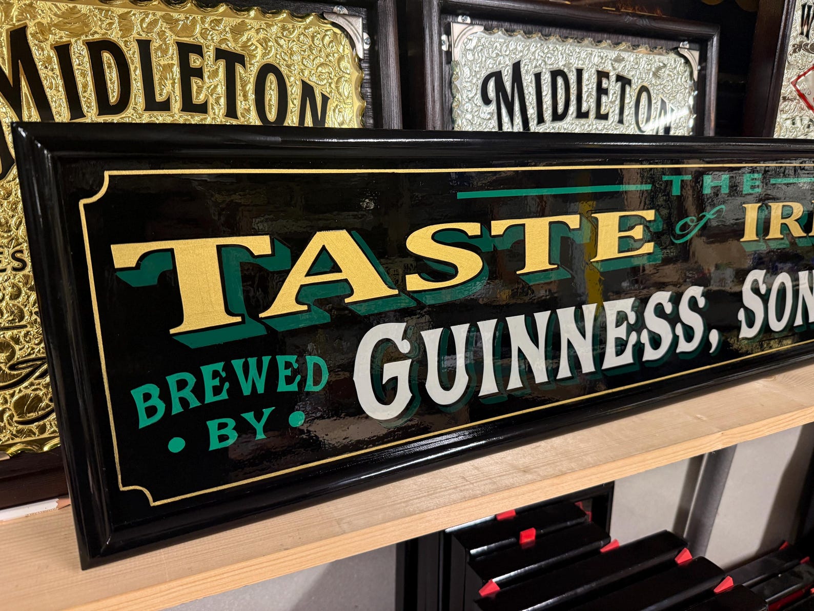 Guinness. the Taste of Ireland , Hand Lettered Wooden Irish Pub/bar ...