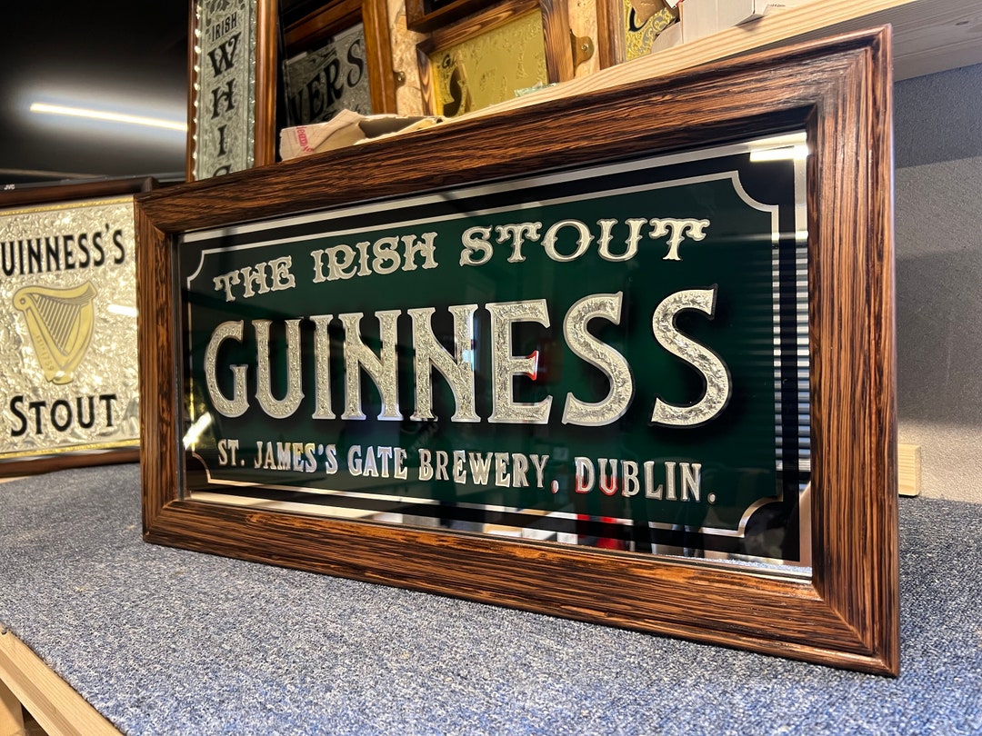Guinness , the Irish Stout . Glue Chipped , Reverse Painted and Gilded ...
