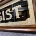 Vintage Style Reverse Painted and Glue Chipped Glass Sign Displaying ...