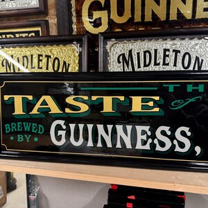 Guinness. the Taste of Ireland , Hand Lettered Wooden Irish Pub/bar ...