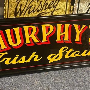 Murphy’s Irish Stout , Hand Lettered Wooden Irish Pub/bar/mancave Sign ...