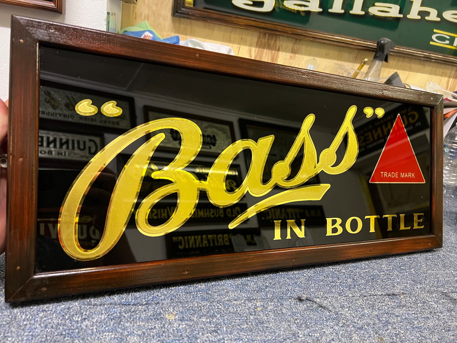 Bass in Bottle Goldleaf Reverse Painted Bar/pub/mancave Glass Sign . - Etsy