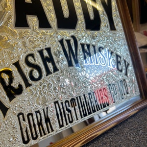 Paddy Irish Whiskey Glue Chipped , Reverse Painted Pub Mirror Sign. - Etsy