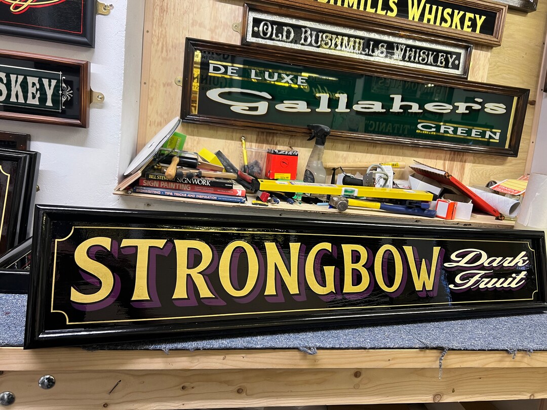 Strongbow Dark Fruit , Hand Lettered Pub/bar/ Mancave Wooden Sign. - Etsy