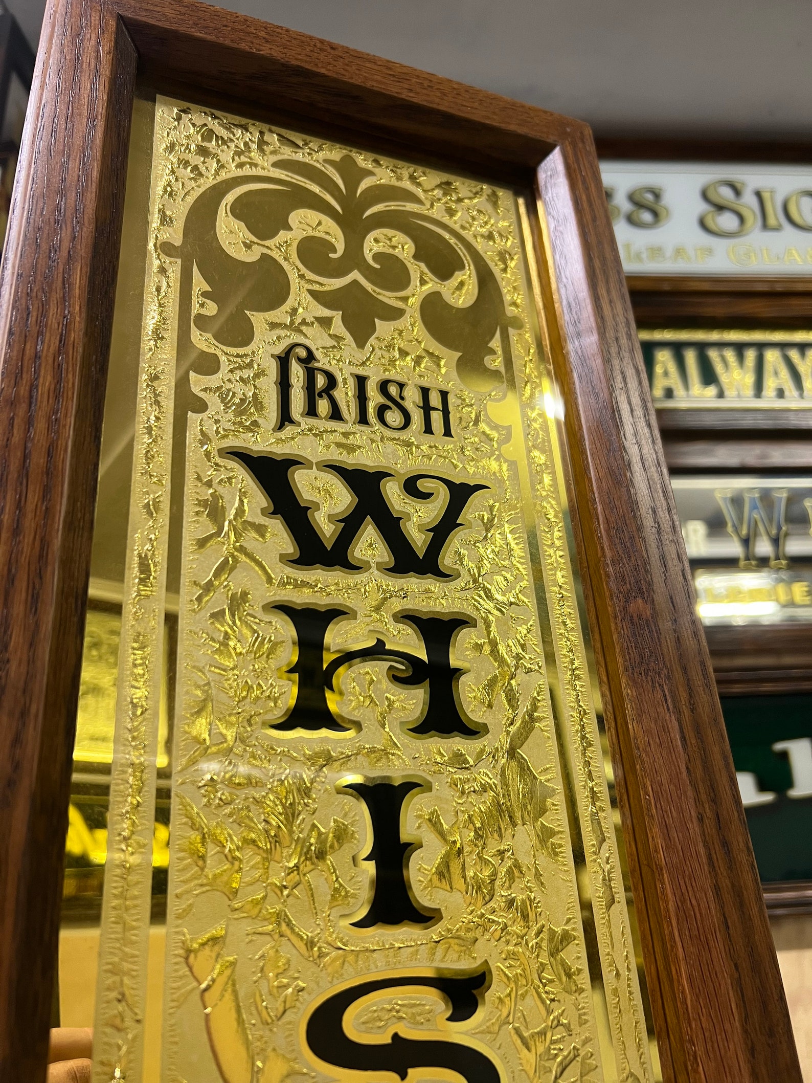 Irish Whiskies Served Daily , Glue Chipped Gold Leaf Bar / Pub ...