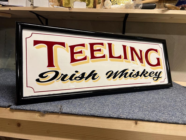 Teeling Irish Whiskey , Traditionally Hand Lettered Wooden Pub/bar ...