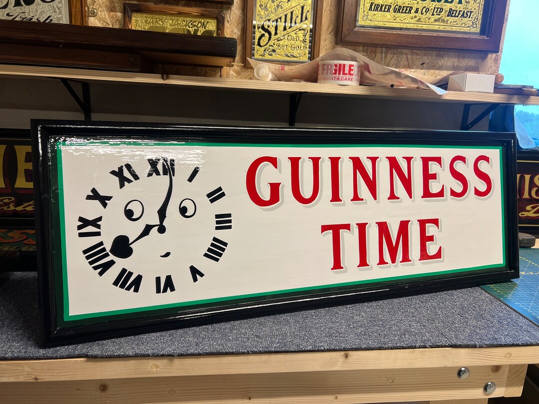Guinness Sign . Guinness Time , Hand Lettered Wooden Irish Pub/bar ...