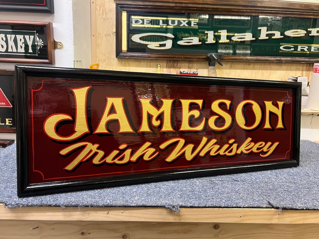 Jameson Irish Whiskey , Hand Lettered Wooden Pub , Bar , Mancave Sign ...