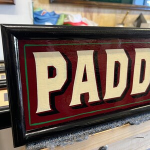 Paddy Irish Whiskey , Wooden Hand Lettered Pub , Bar Sign . - Etsy