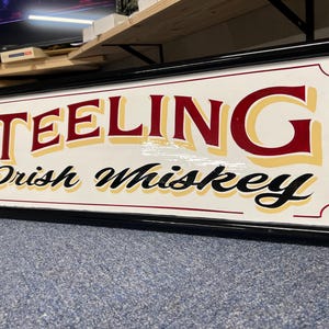 Teeling Irish Whiskey , Traditionally Hand Lettered Wooden Pub/bar ...