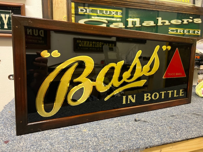 Bass in Bottle Goldleaf Reverse Painted Bar/pub/mancave Glass Sign . - Etsy