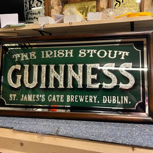 Guinness , the Irish Stout . Glue Chipped , Reverse Painted and Gilded ...