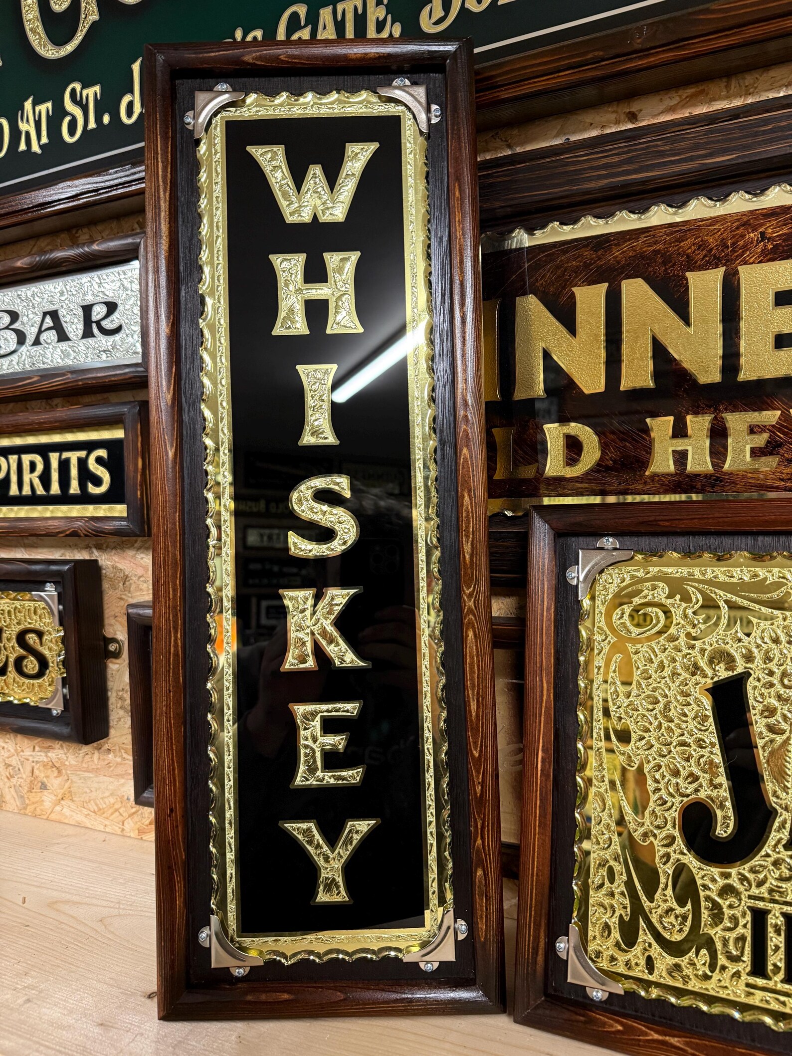 Whiskey , Glue Chipped Reverse Painted Vintage Style Glass Sign. - Etsy