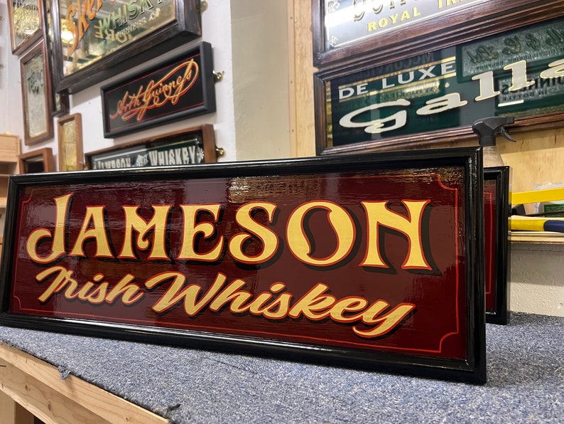 Jameson Irish Whiskey , Hand Lettered Wooden Pub , Bar , Mancave Sign ...