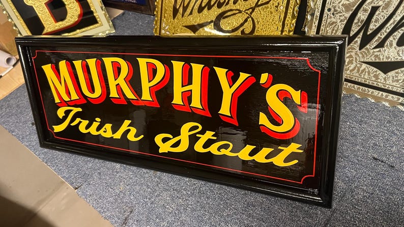 Murphy’s Irish Stout , Hand Lettered Wooden Irish Pub/bar/mancave Sign ...