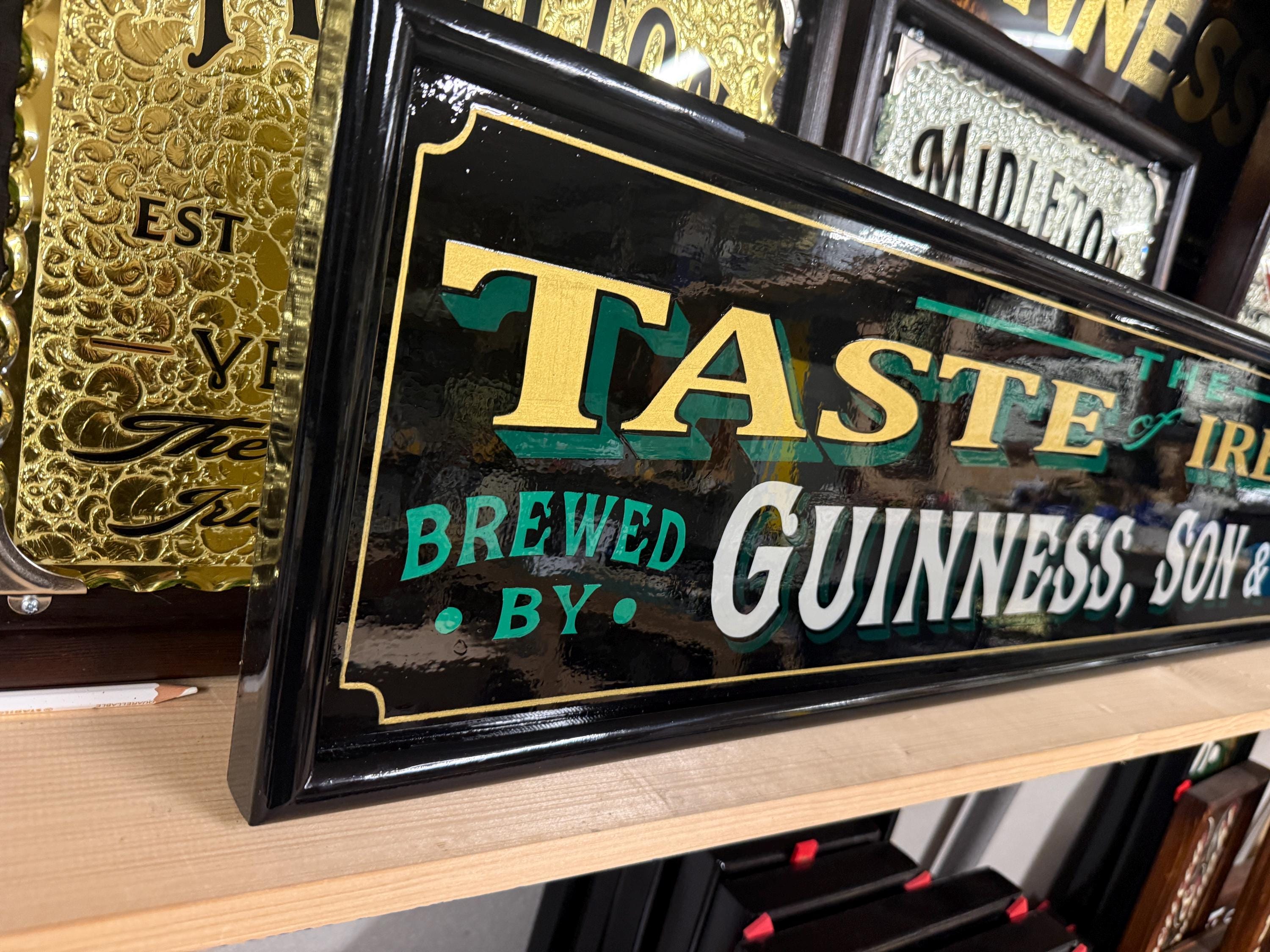 Guinness. the Taste of Ireland , Hand Lettered Wooden Irish Pub/bar ...