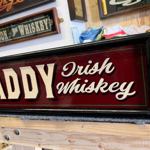 Paddy Irish Whiskey , Wooden Hand Lettered Pub , Bar Sign . - Etsy