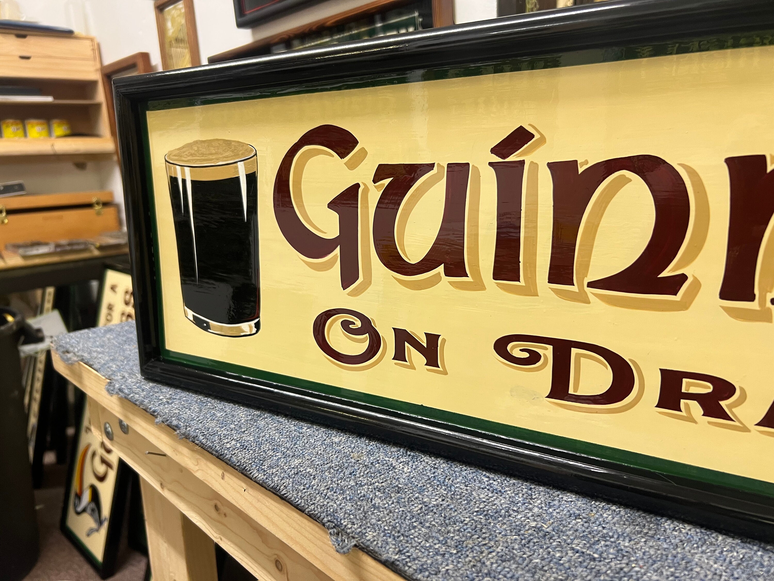 Guinness on Draught Hand Lettered Wooden Pub Bar Mancave - Etsy Australia