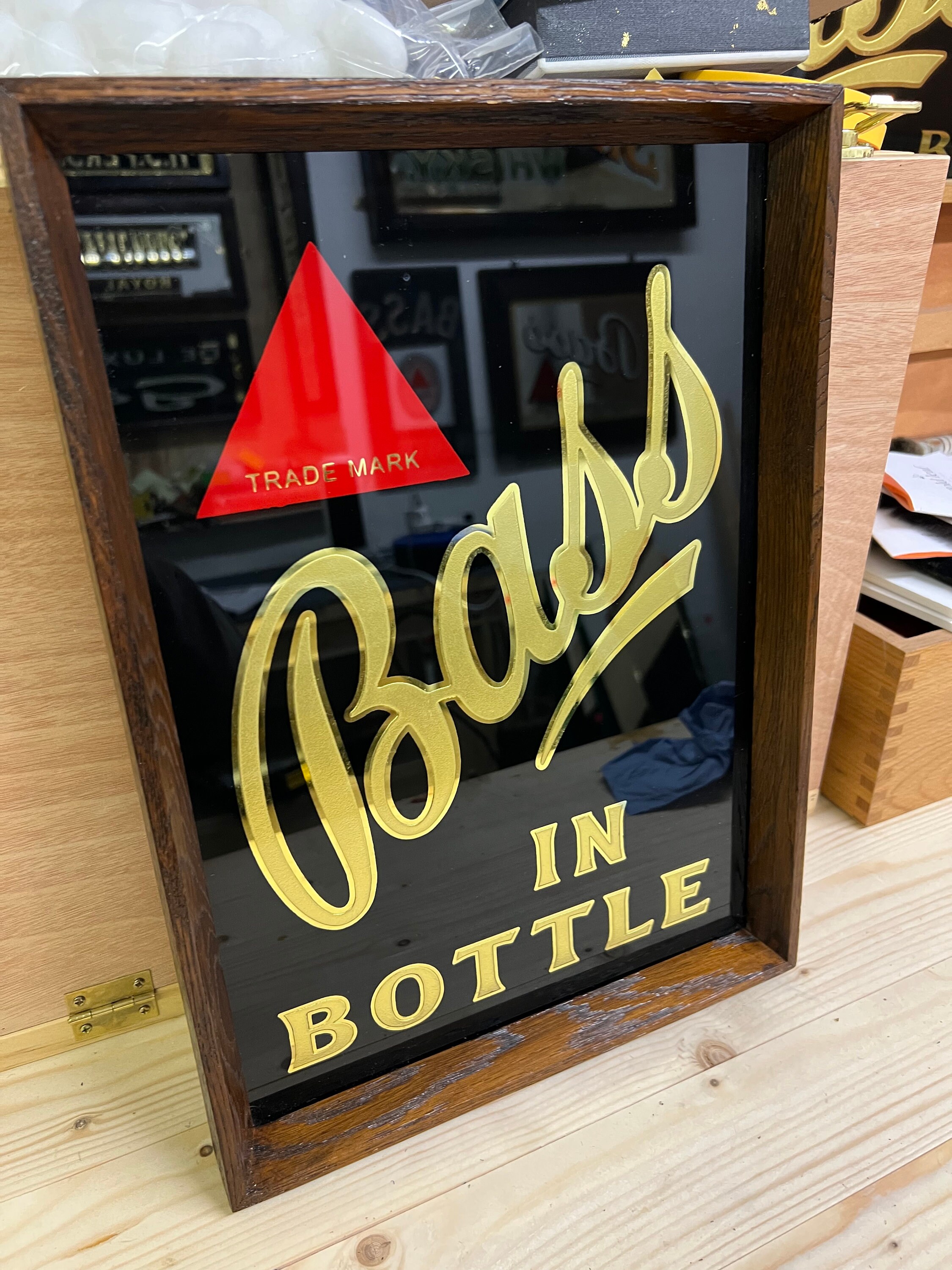 Bass in Bottle Gold Leaf Reverse Glass Sign . - Etsy