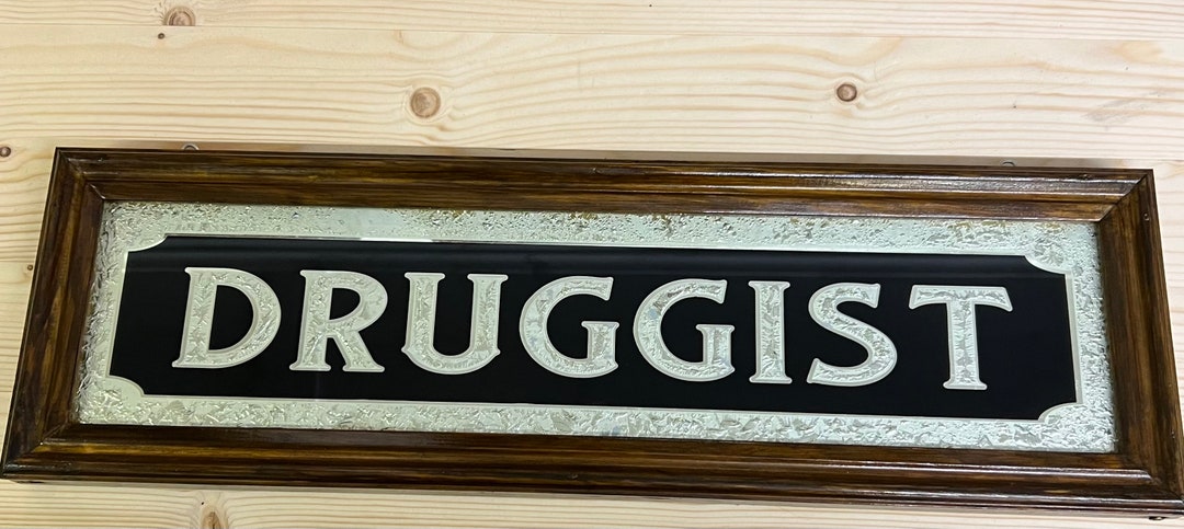 Vintage Style Reverse Painted and Glue Chipped Glass Sign - Etsy