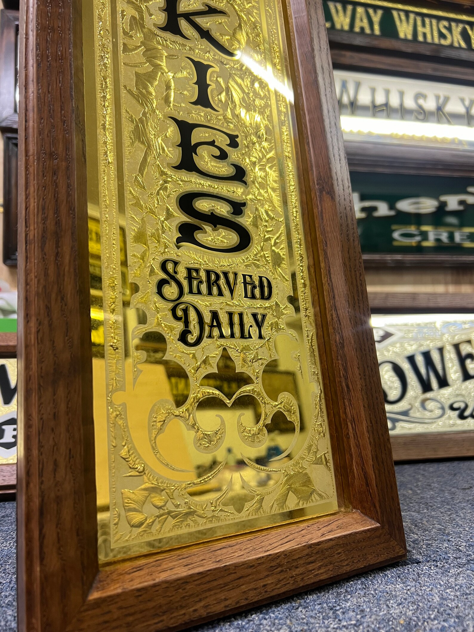 Irish Whiskies Served Daily , Glue Chipped Gold Leaf Bar / Pub ...