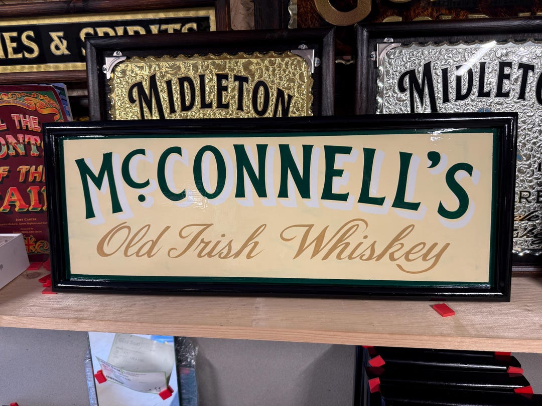 Mcconnells Old Irish Whiskey , Hand Lettered Wooden Sign . - Etsy