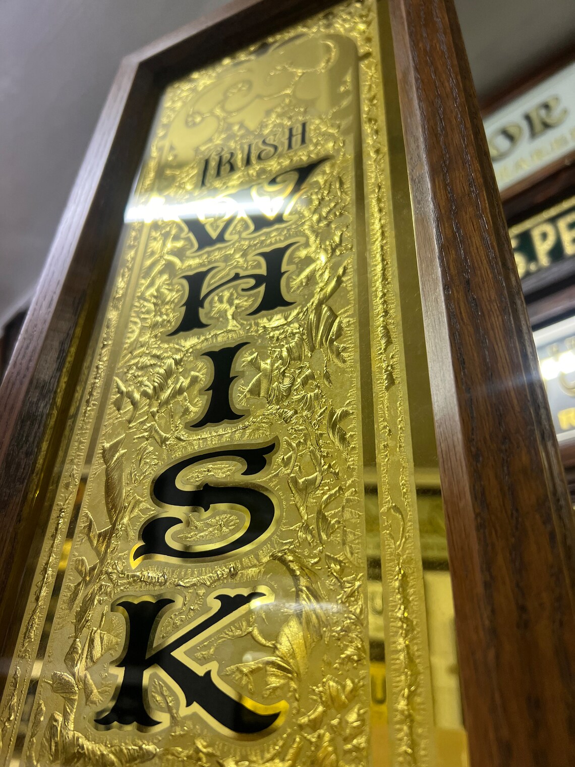 Irish Whiskies Served Daily , Glue Chipped Gold Leaf Bar / Pub ...