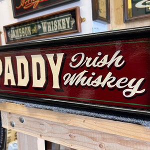 Paddy Irish Whiskey , Wooden Hand Lettered Pub , Bar Sign . - Etsy