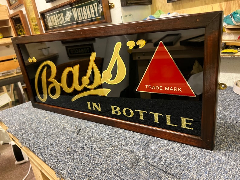 Bass in Bottle Goldleaf Reverse Painted Bar/pub/mancave Glass Sign . - Etsy