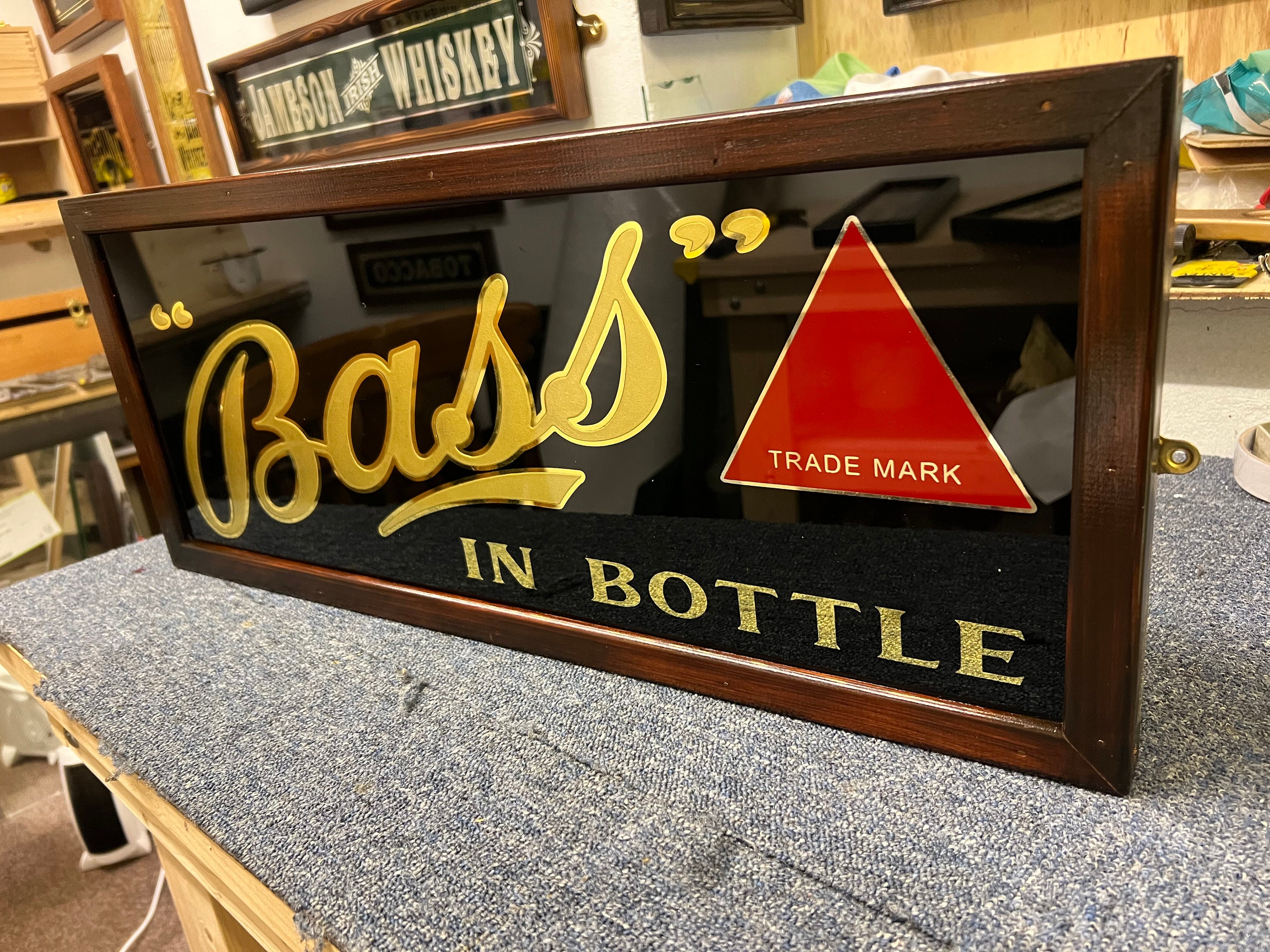 Bass in Bottle Goldleaf Reverse Painted Bar/pub/mancave Glass Sign . - Etsy