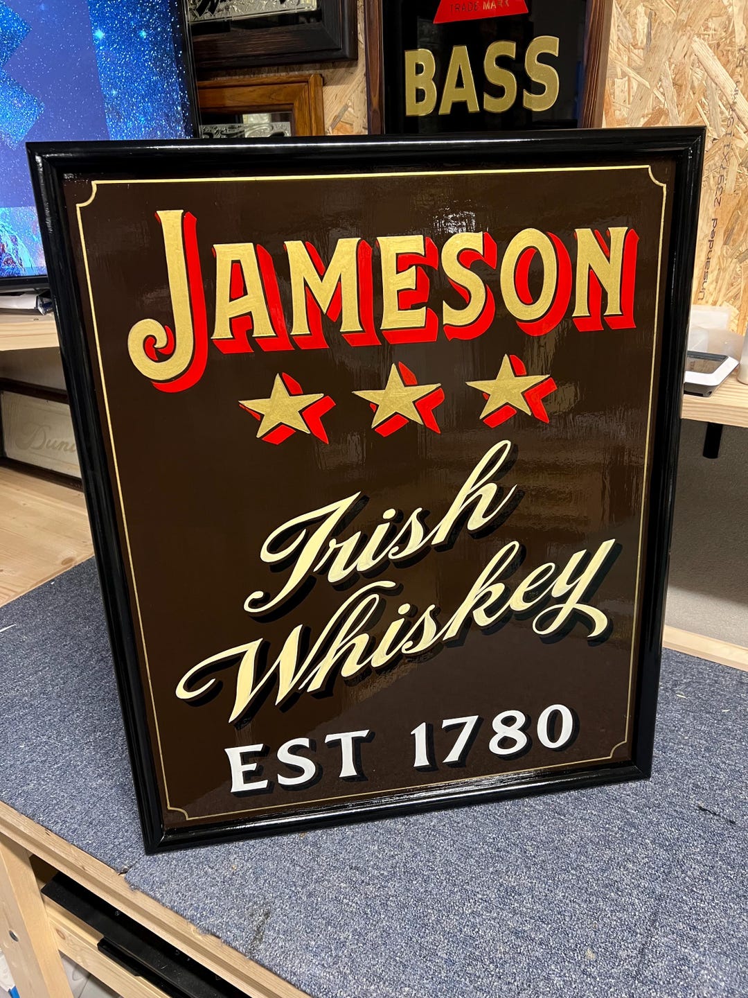 Jameson Irish Whiskey , Hand Lettered Wooden Irish Pub/bar/mancave Sign ...