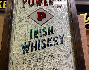 Powers Irish Whiskey, Glue Chipped Glass Sign - Etsy