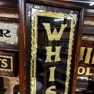 Whiskey , Glue Chipped Reverse Painted Vintage Style Glass Sign. - Etsy