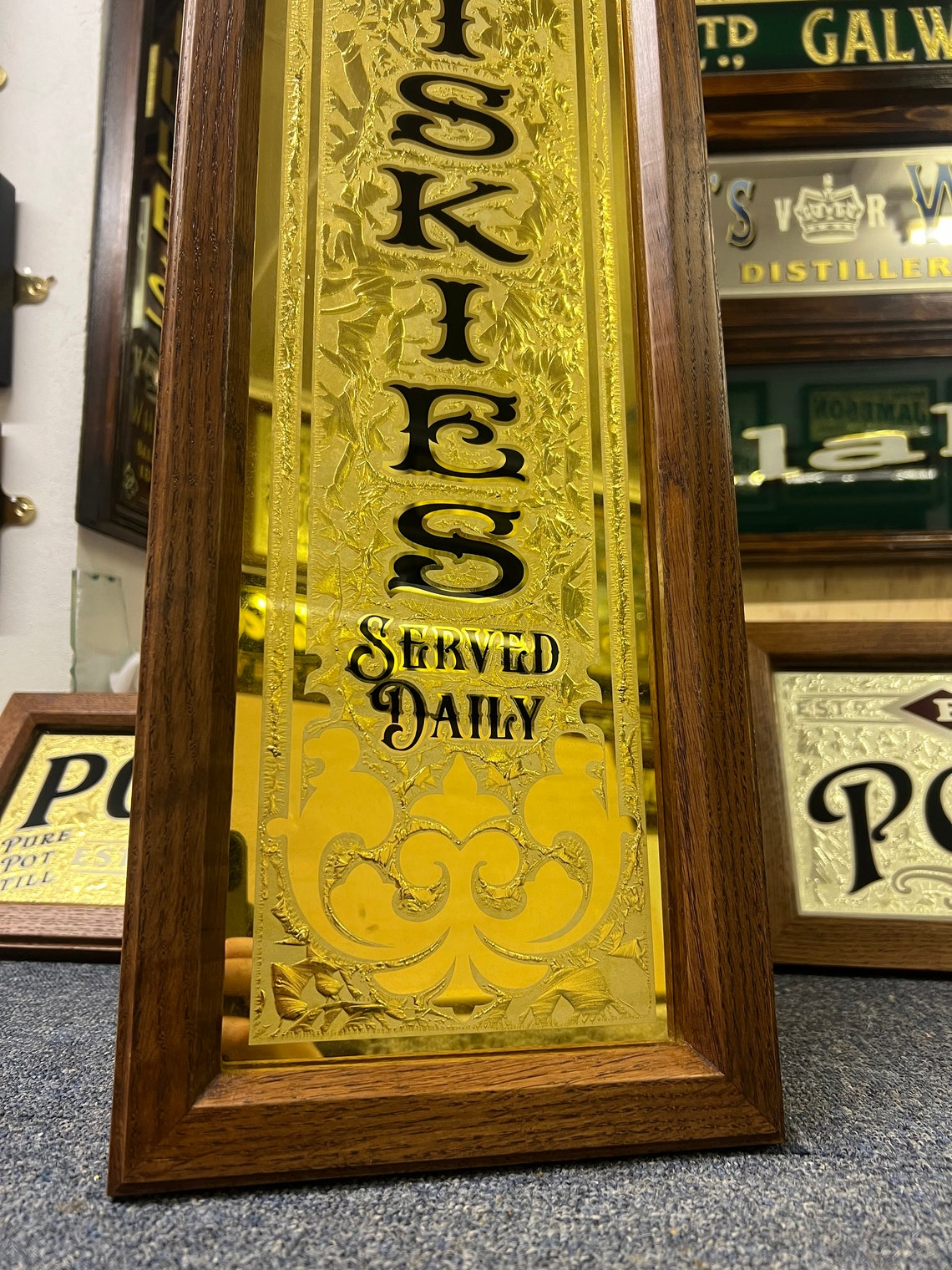 Irish Whiskies Served Daily , Glue Chipped Gold Leaf Bar / Pub ...