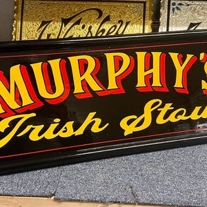 Murphy’s Irish Stout , Hand Lettered Wooden Irish Pub/bar/mancave Sign ...