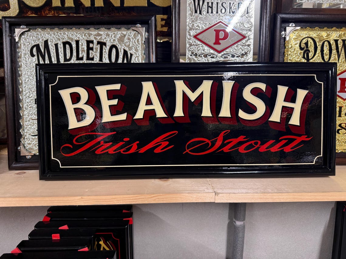 Beamish Irish Stout , Hand Lettered Wooden Irish Pub / Bar / Mancave ...