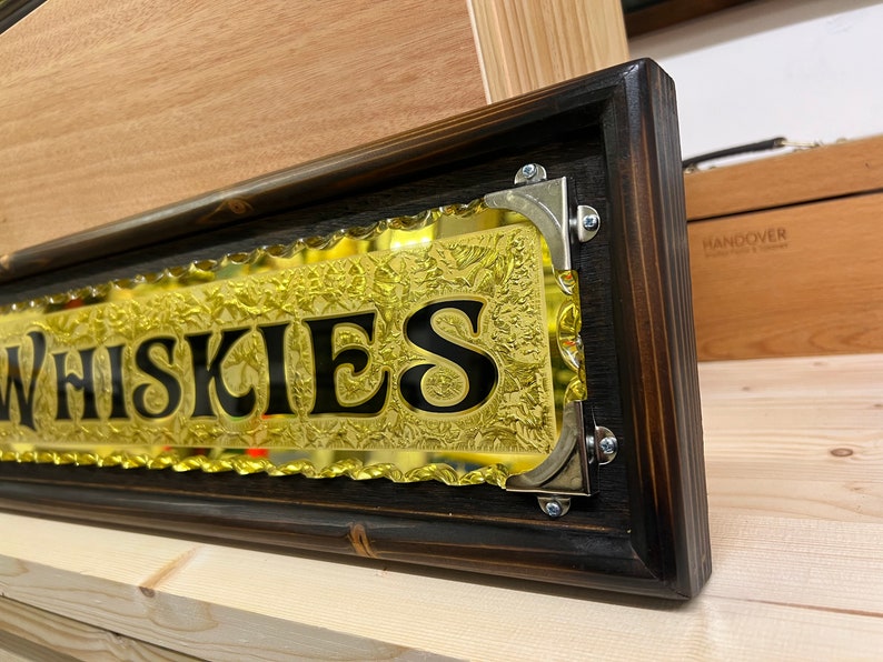 Reverse Gold Leaf Whiskies Glass Pub Sign . - Etsy