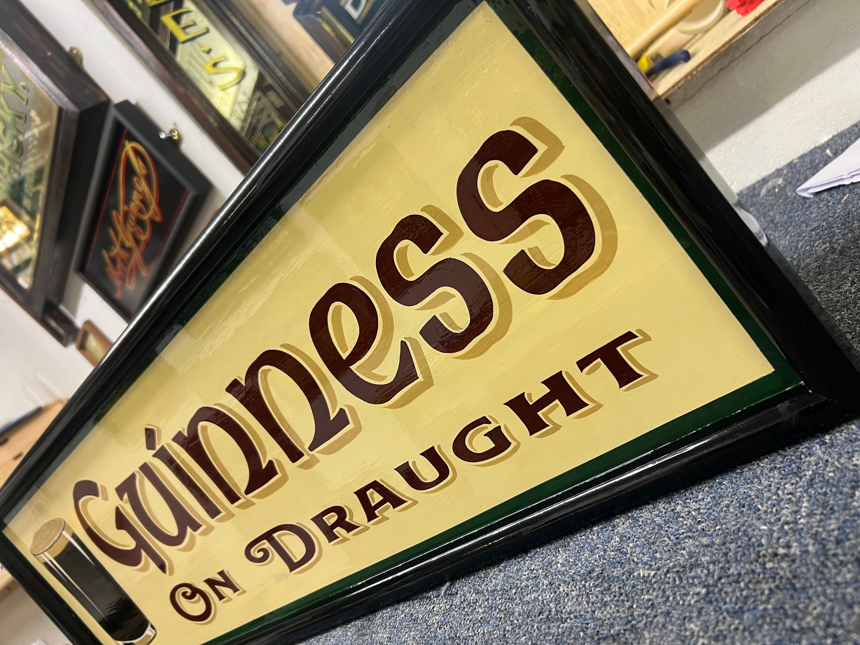 Guinness on Draught Hand Lettered Wooden Pub Bar Mancave - Etsy Australia