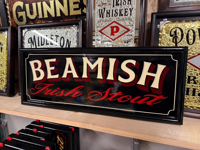 Beamish Irish Stout , Hand Lettered Wooden Irish Pub / Bar / Mancave ...