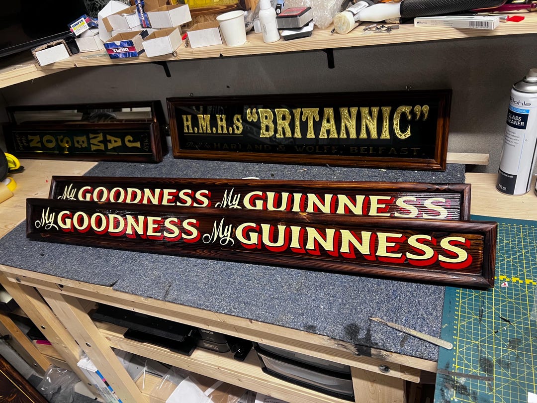 Guinness Hand Lettered Wooden Sign . - Etsy
