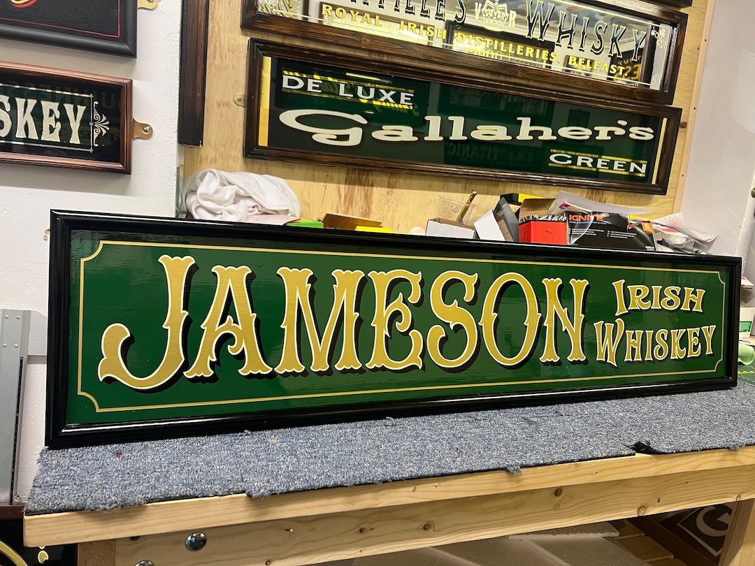 Jameson Irish Whiskey , Hand Lettered Wooden Pub / Mancave / Bar Sign ...