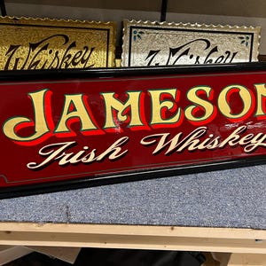 Jameson Irish Whiskey , Hand Lettered Wooden Pub , Bar , Mancave Sign ...