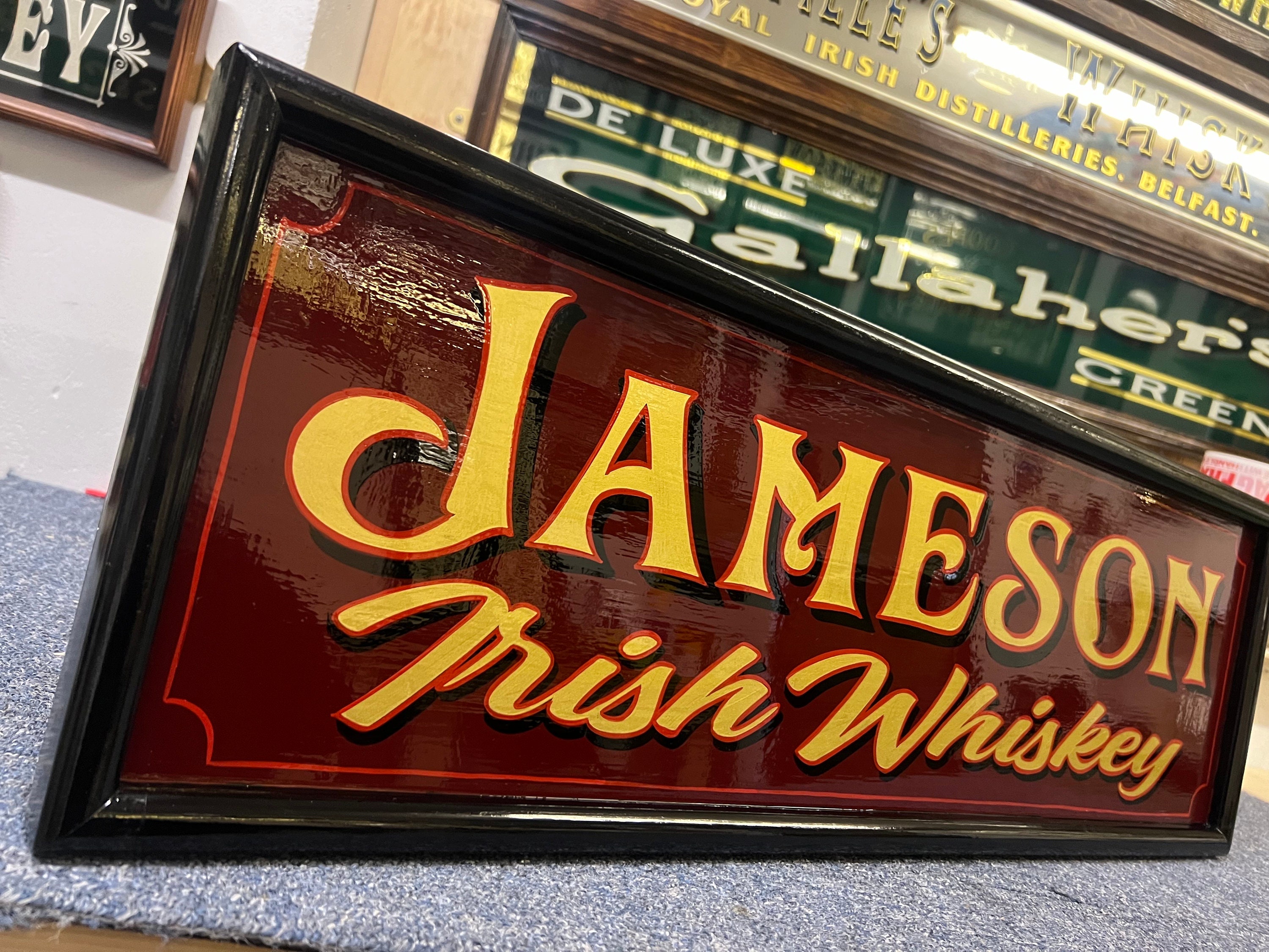 Jameson Irish Whiskey , Hand Lettered Wooden Pub , Bar , Mancave Sign ...