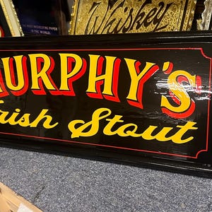 Murphy’s Irish Stout , Hand Lettered Wooden Irish Pub/bar/mancave Sign ...