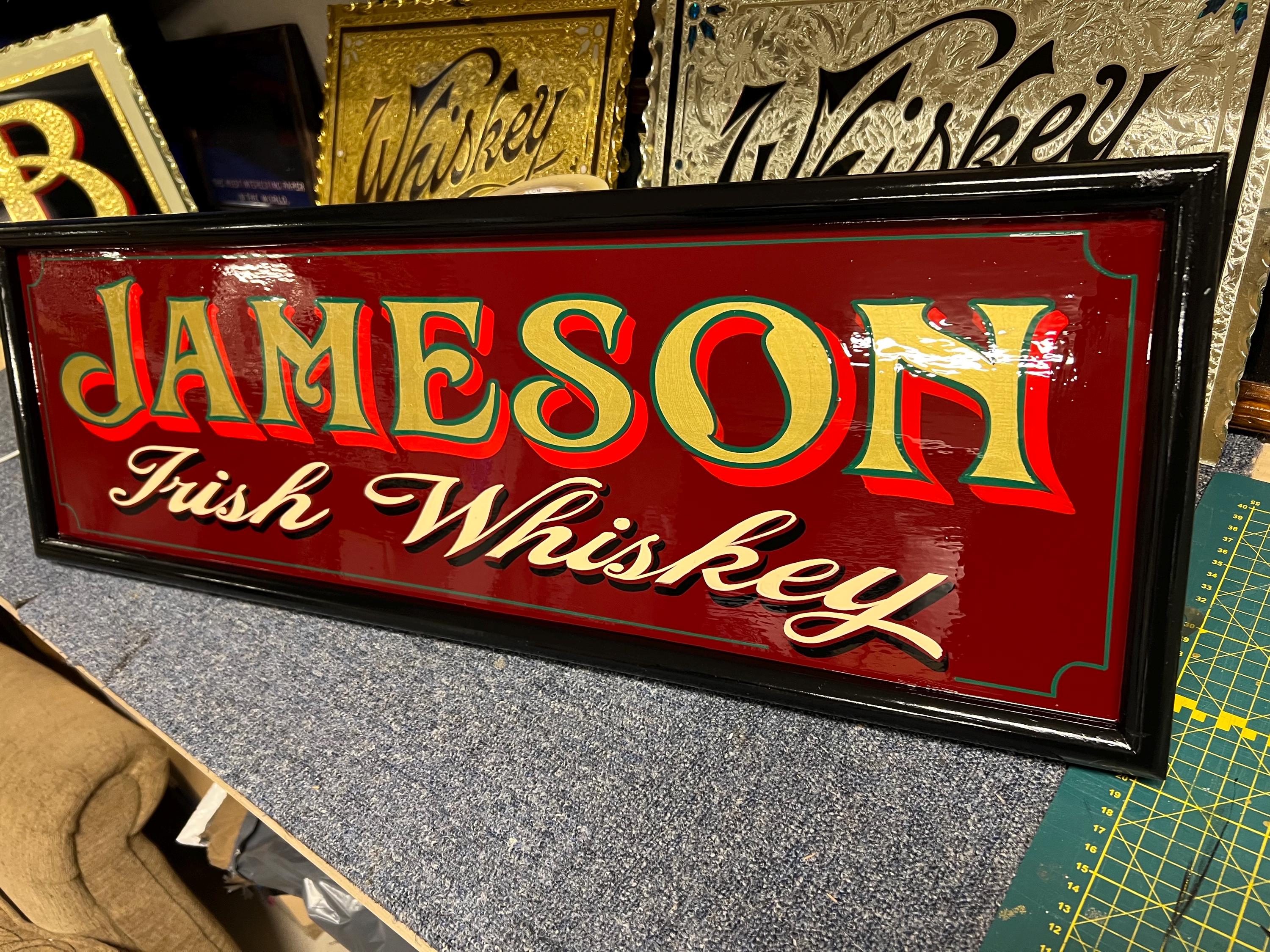 Jameson Irish Whiskey , Hand Lettered Wooden Pub , Bar , Mancave Sign ...