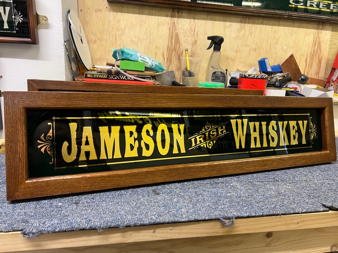 Jameson Irish Whiskey , Reverse Painted , Goldleaf Irish Pub / Bar ...